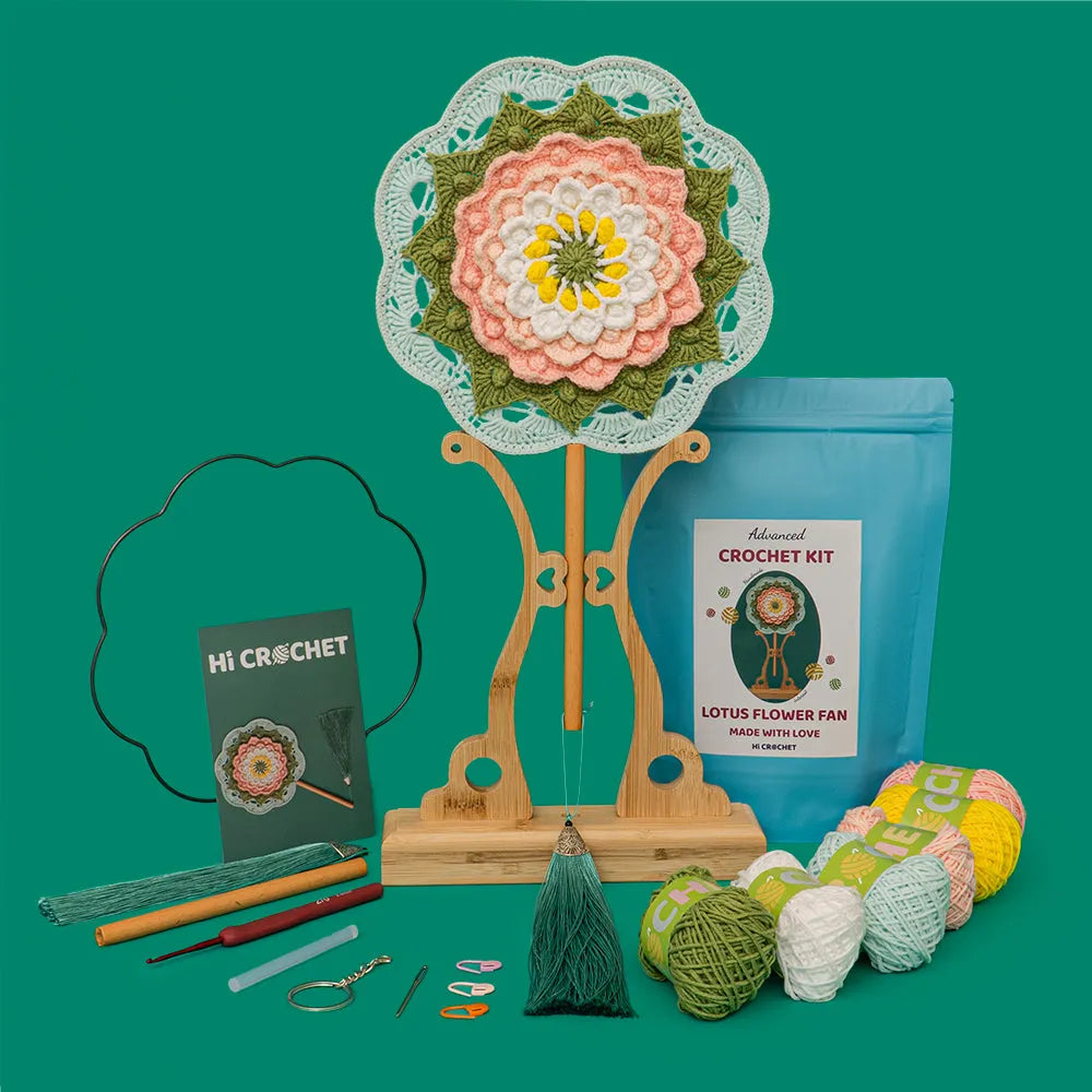 Lotus Flower Totem Fan Crochet Kit for Advanced – HiCrochet