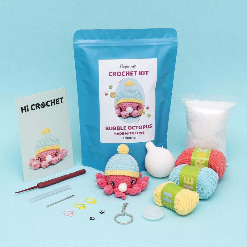 Octopus Crochet Kit with Bubble, Crochet Kit for Beginners, DIY Knit ...