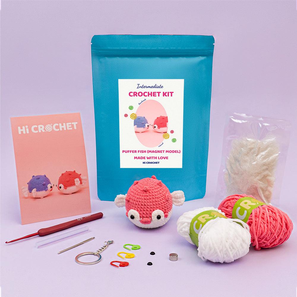 Magnetic Peach Little Fish Crochet Kit for Beginners – HiCrochet