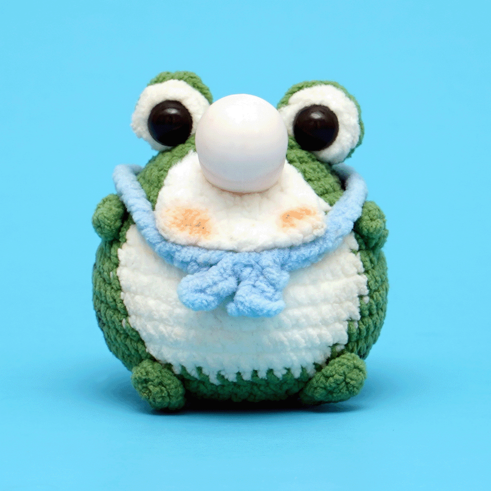 Press Bubble Frog Animal Beginner Crochet Kit with keychain – HiCrochet
