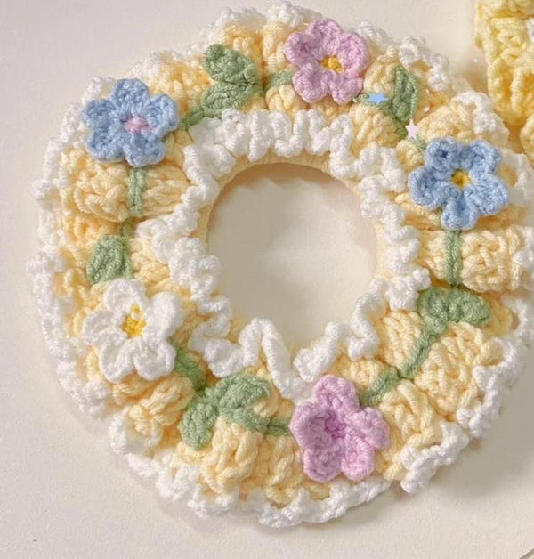 Free Crochet Flower Scrunchie Pattern - Easy Crochet Hair Scrunchies ...