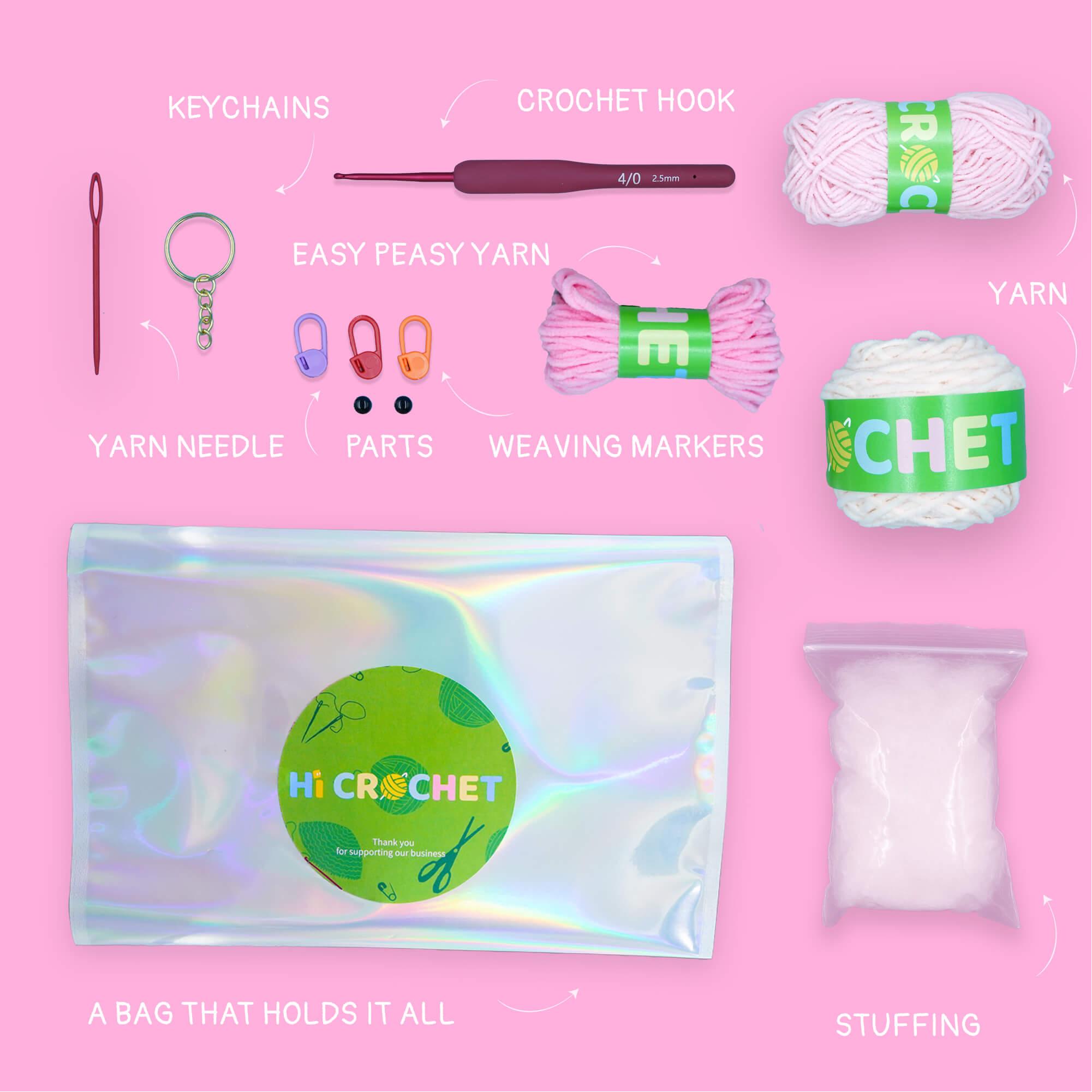 Best Beginner Crochet Kits Pig Animal with Cotton Yarn for Kids ~ DIY ...